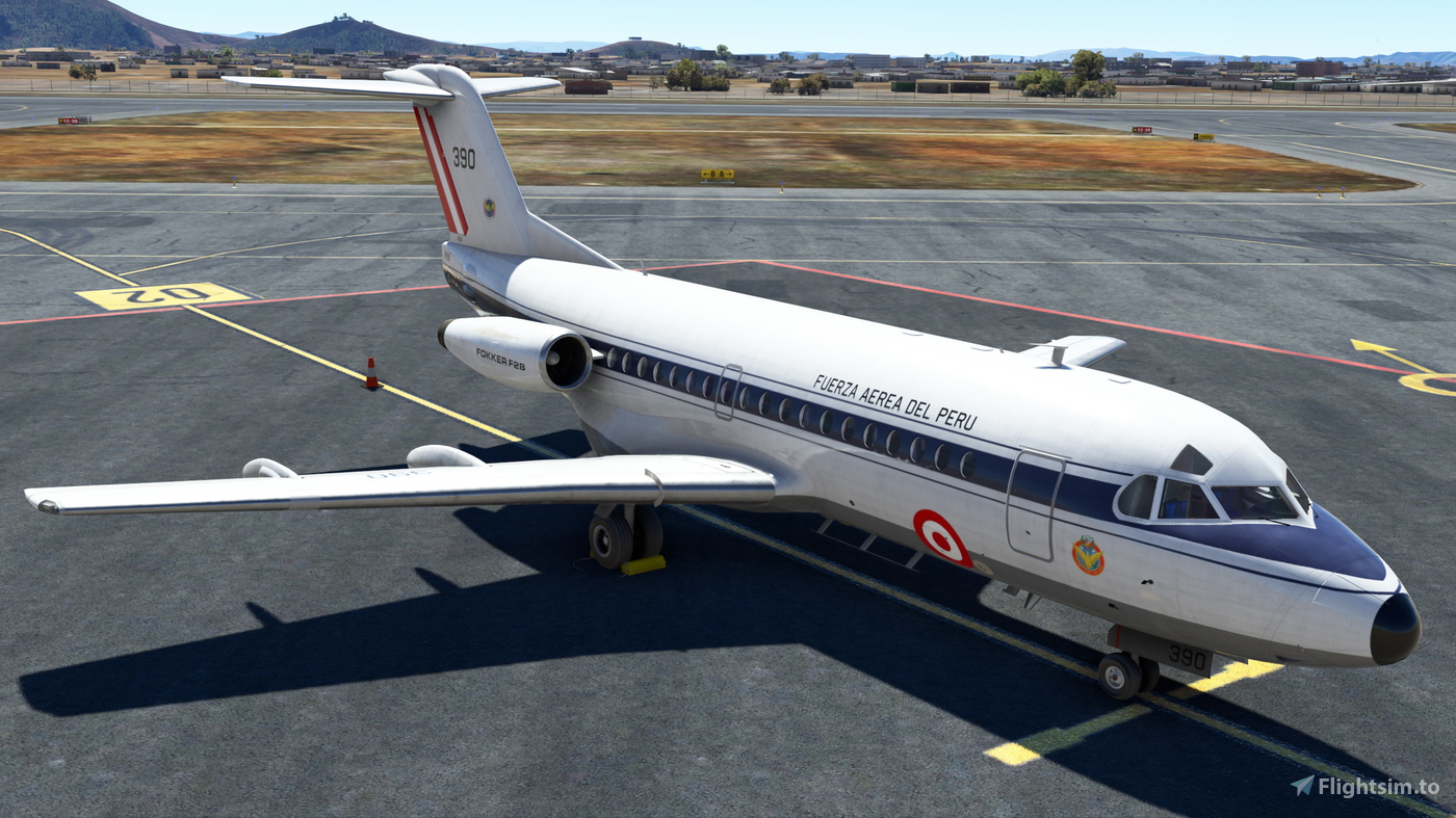 JustFlight Fokker 28-1000 Fuerza Aérea del Perú 390 for Microsoft Flight Simulator | MSFS