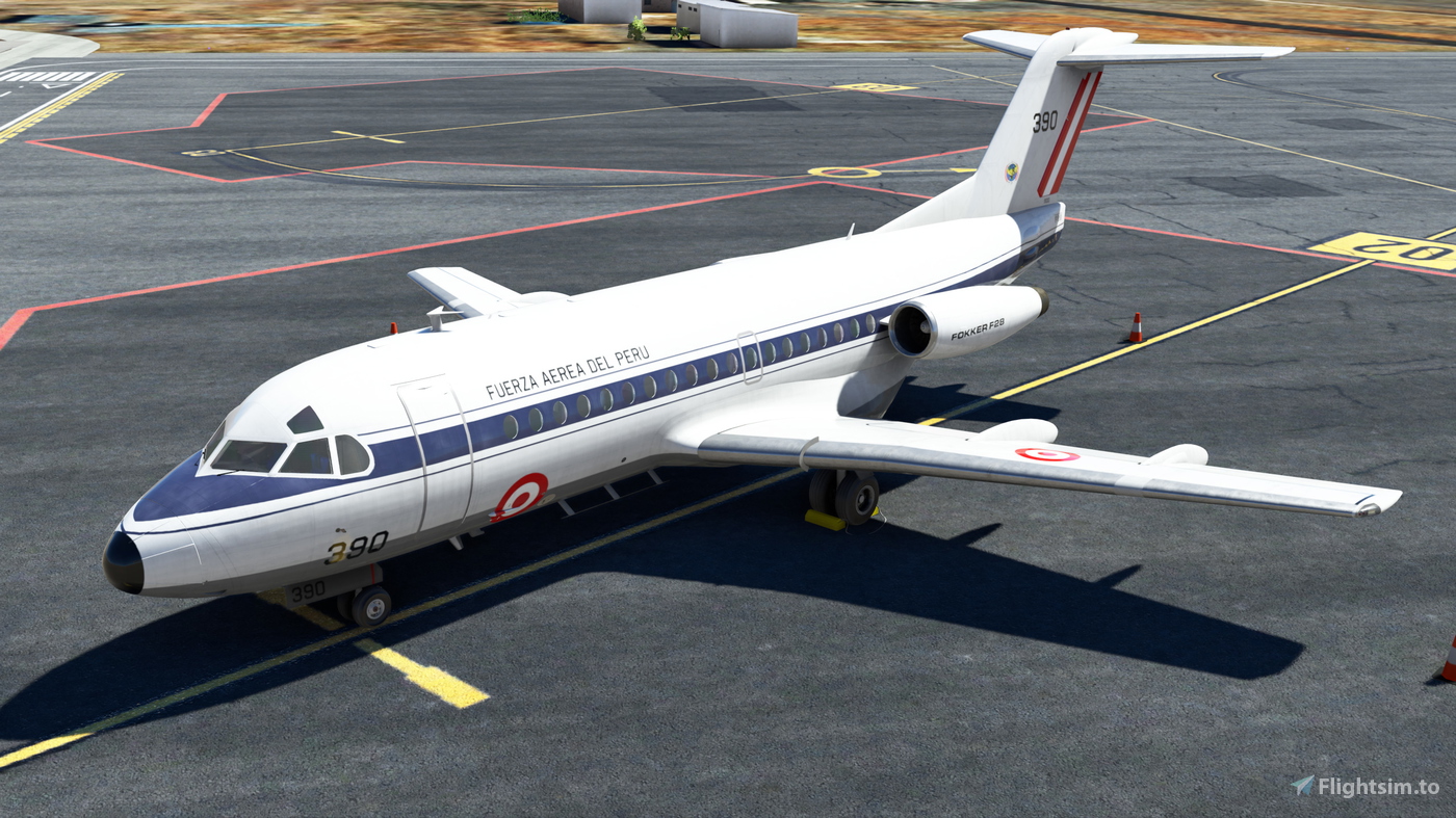 JustFlight Fokker 28-1000 Fuerza Aérea del Perú 390 for Microsoft Flight Simulator | MSFS