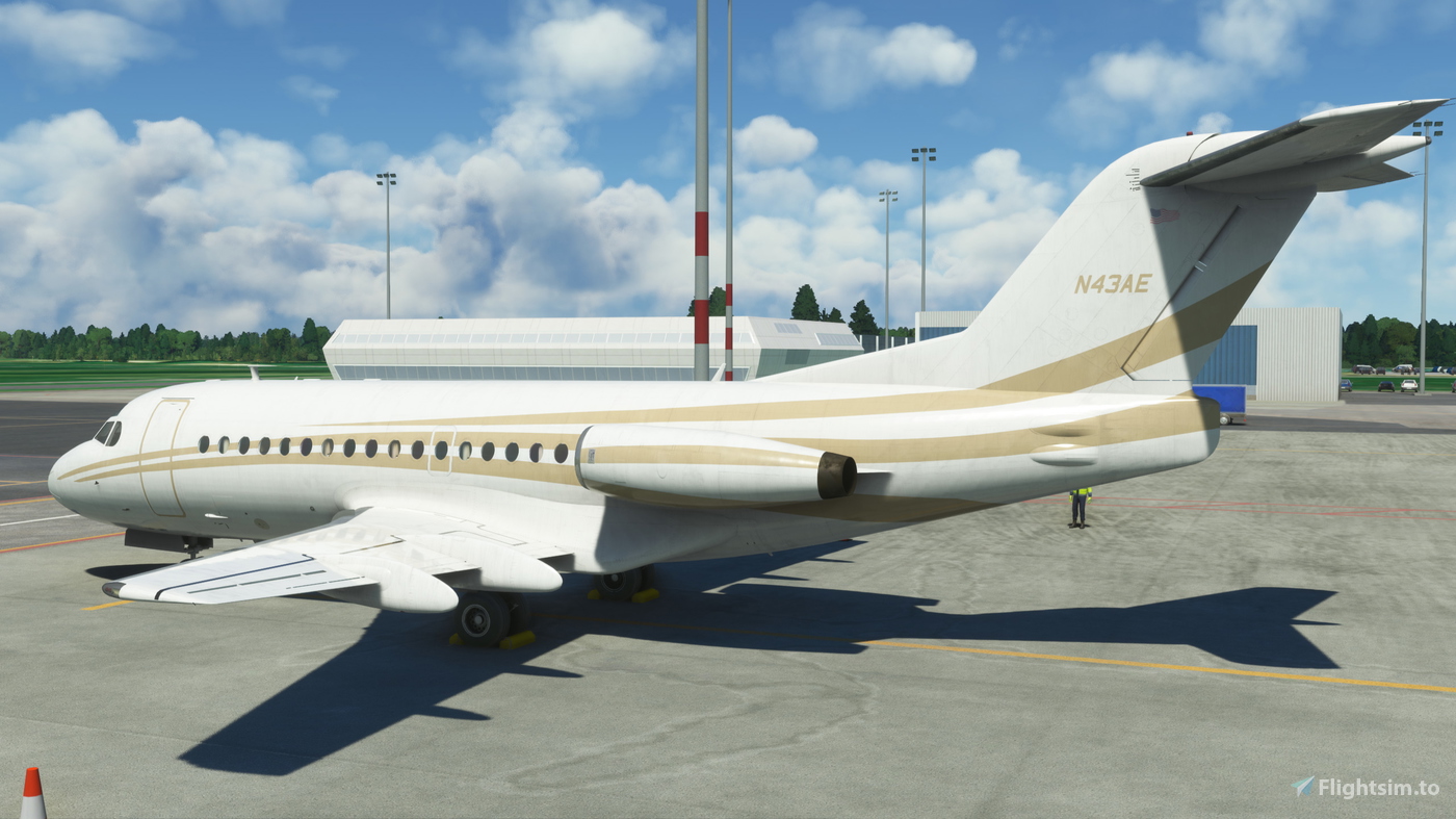 JustFlight Fokker 28-1000 N43AE for Microsoft Flight Simulator | MSFS