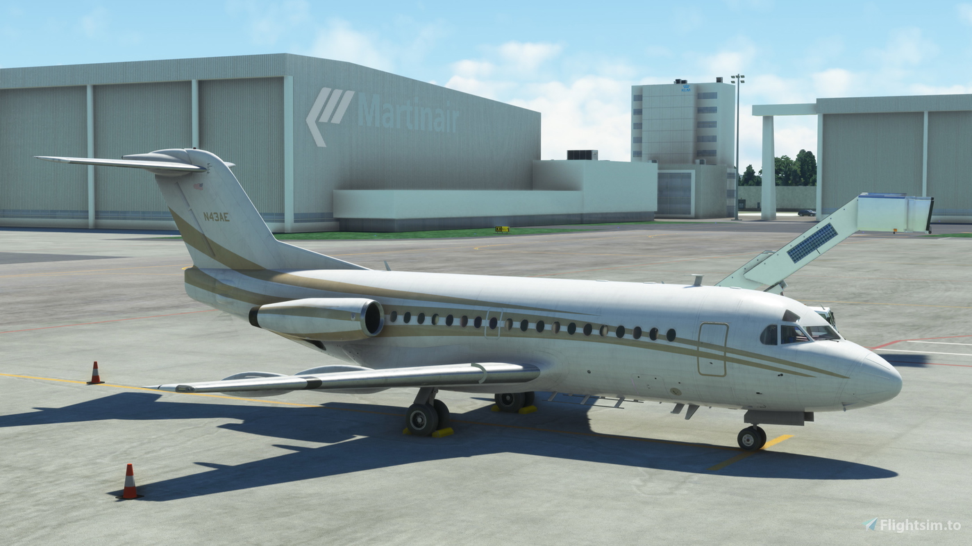 JustFlight Fokker 28-1000 N43AE for Microsoft Flight Simulator | MSFS