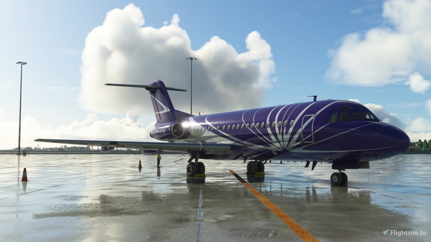 JustFlight Fokker 28-4000 KlasJet LY-VFK VIP (Fictional - Based on a ...