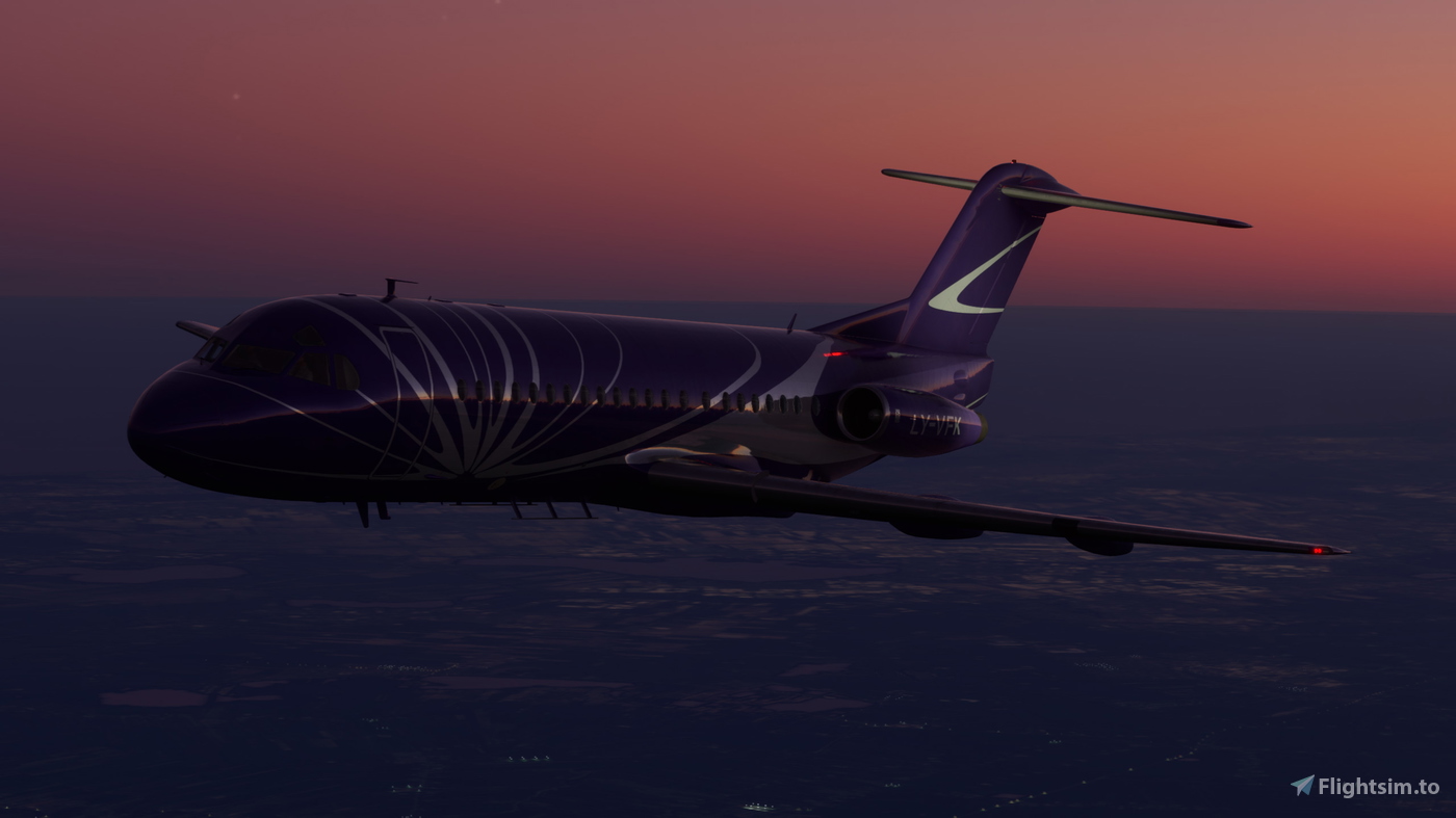 JustFlight Fokker 28-4000 KlasJet LY-VFK VIP (Fictional - Based on a ...