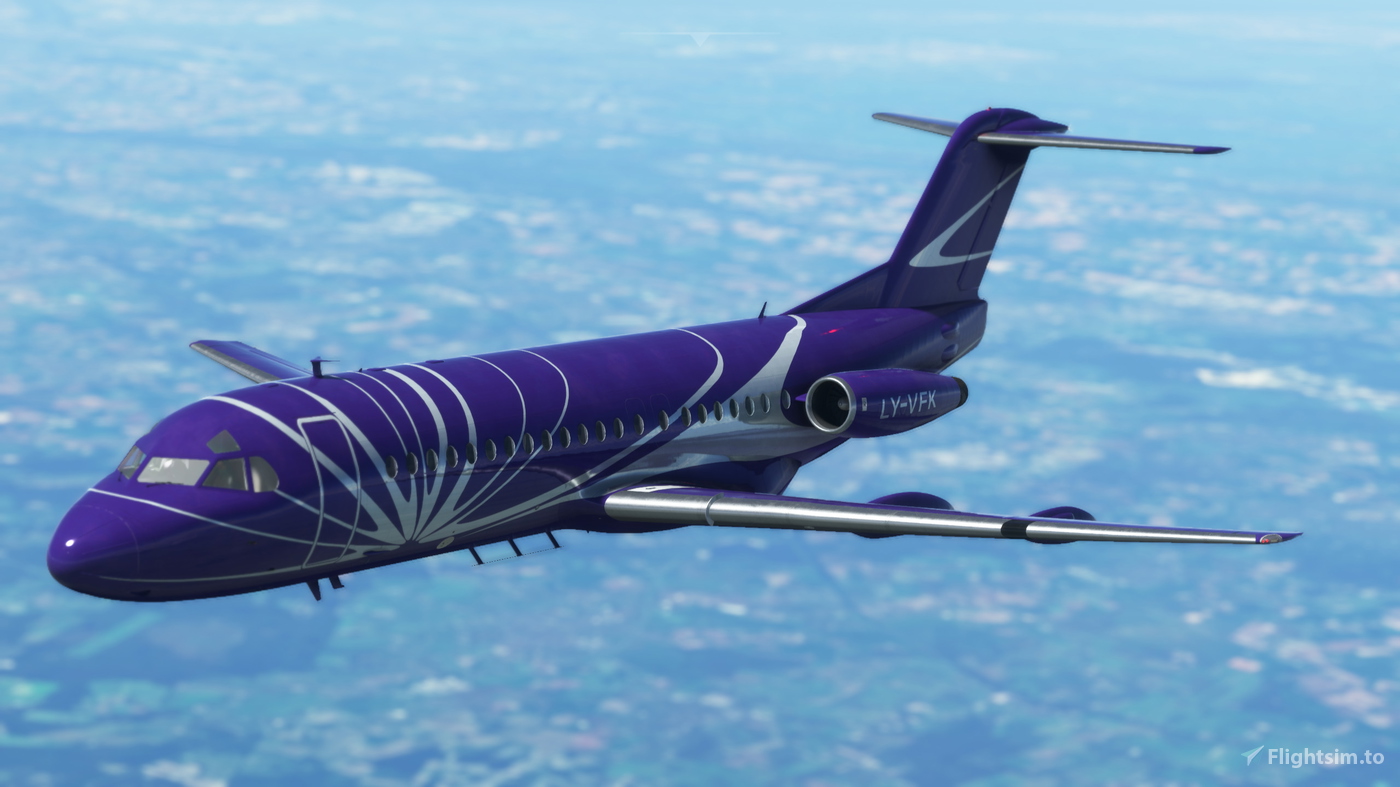 JustFlight Fokker 28-4000 KlasJet LY-VFK VIP (Fictional - Based on a ...