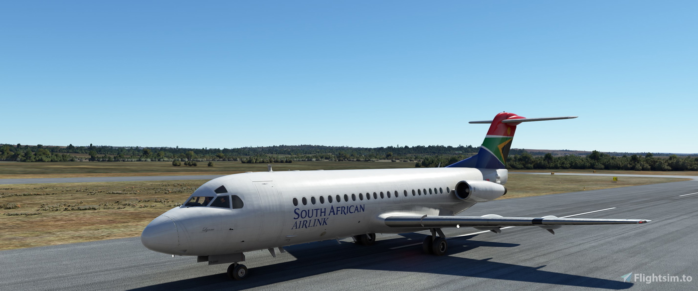 JustFlight Fokker 28-4000 ZS-DRF (Lynne) pour Microsoft Flight Simulator | MSFS