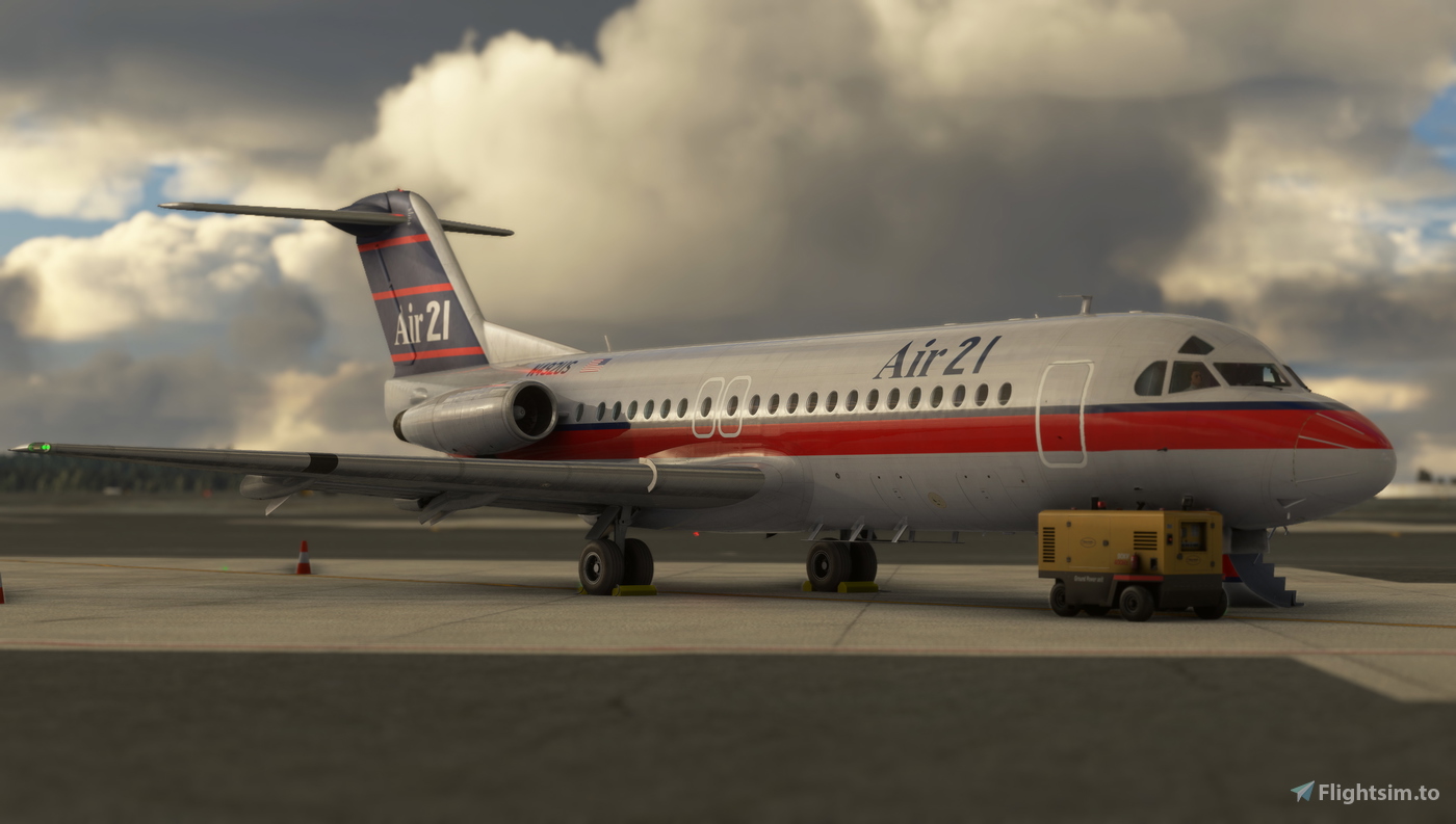 JustFlight Fokker 28 mk.4000 Air21 Airlines for Microsoft Flight Simulator | MSFS