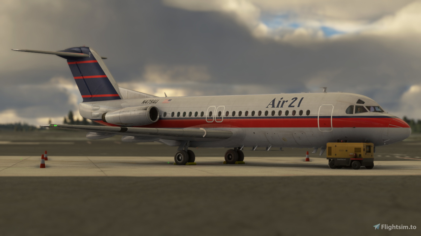 JustFlight Fokker 28 mk.4000 Air21 Airlines for Microsoft Flight Simulator | MSFS