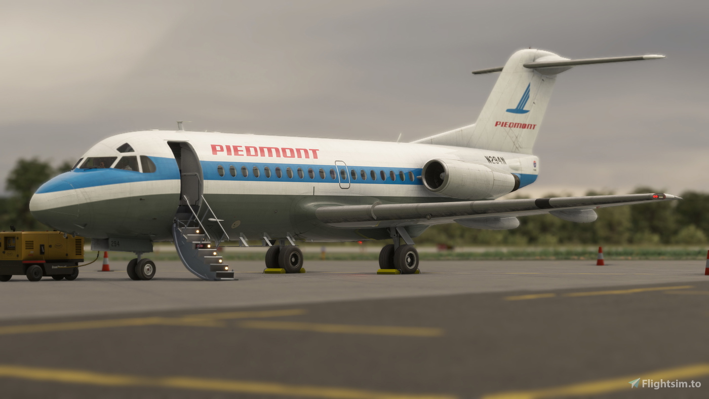 JustFlight Fokker 28 mk.1000 Piedmont Airlines for Microsoft Flight Simulator | MSFS