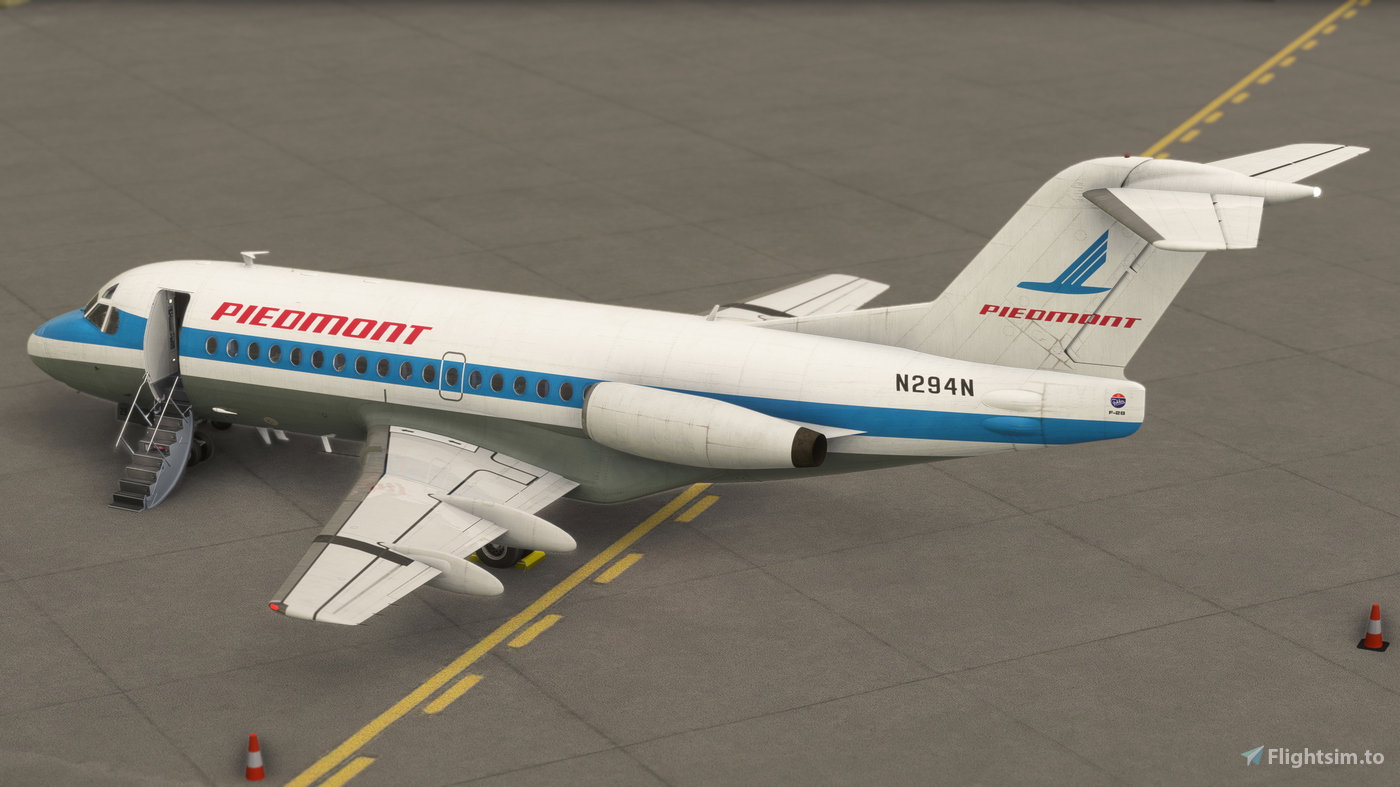 JustFlight Fokker 28 mk.1000 Piedmont Airlines for Microsoft Flight Simulator | MSFS