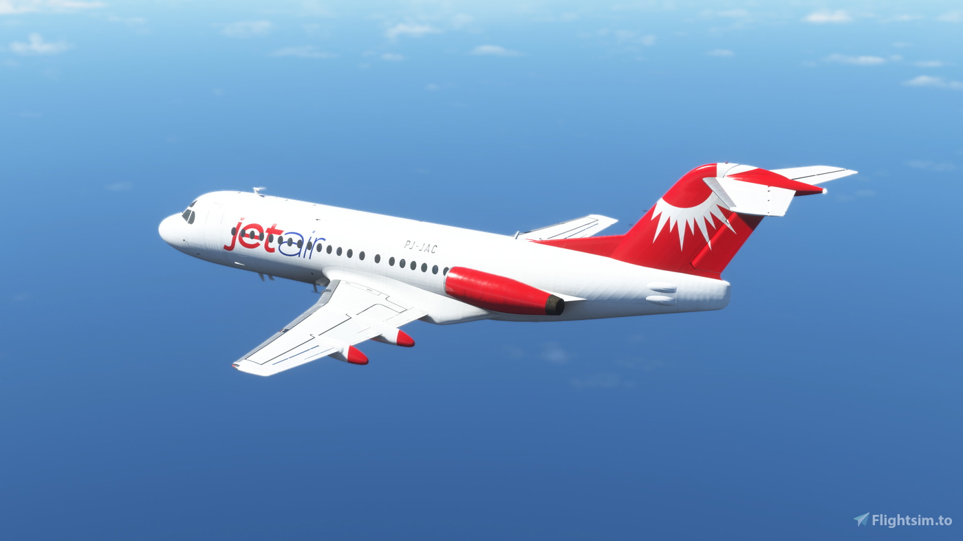 JustFlight Fokker 28 mk.4000 Jetair for Microsoft Flight Simulator | MSFS