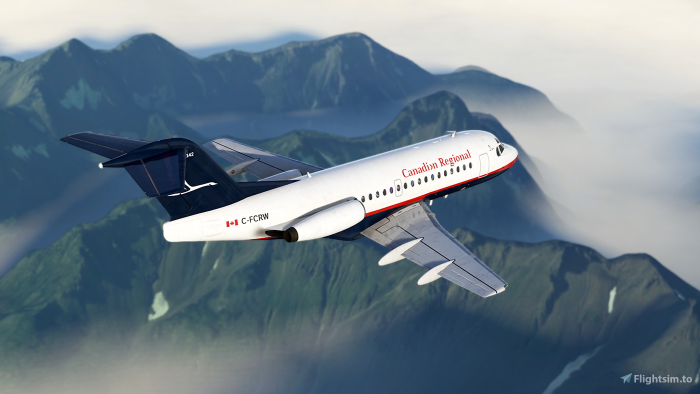 JustFlight Fokker F28-1000 Canadian Regional (C-FCRW) for Microsoft Flight Simulator | MSFS