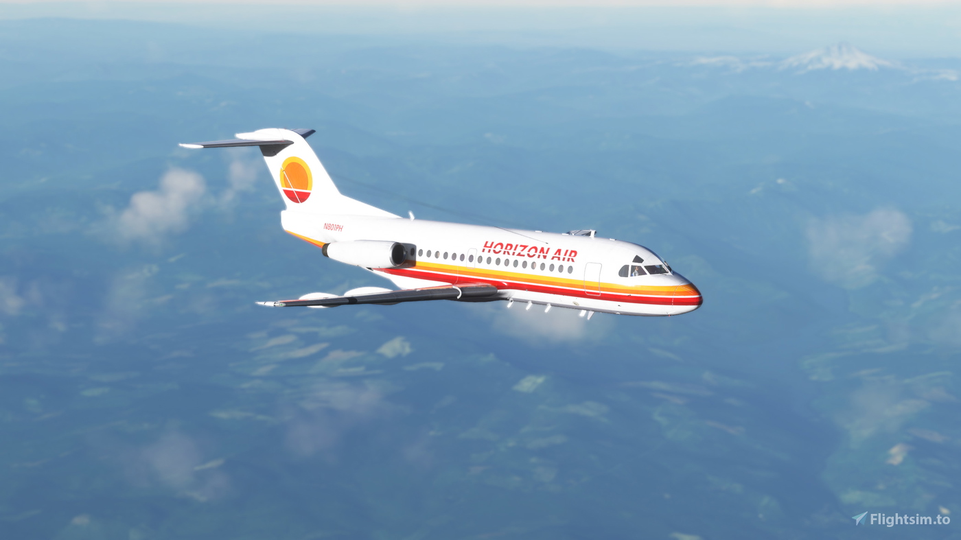 JustFlight Fokker F28 mk.1000 Horizon Air N801PH for Microsoft Flight Simulator | MSFS