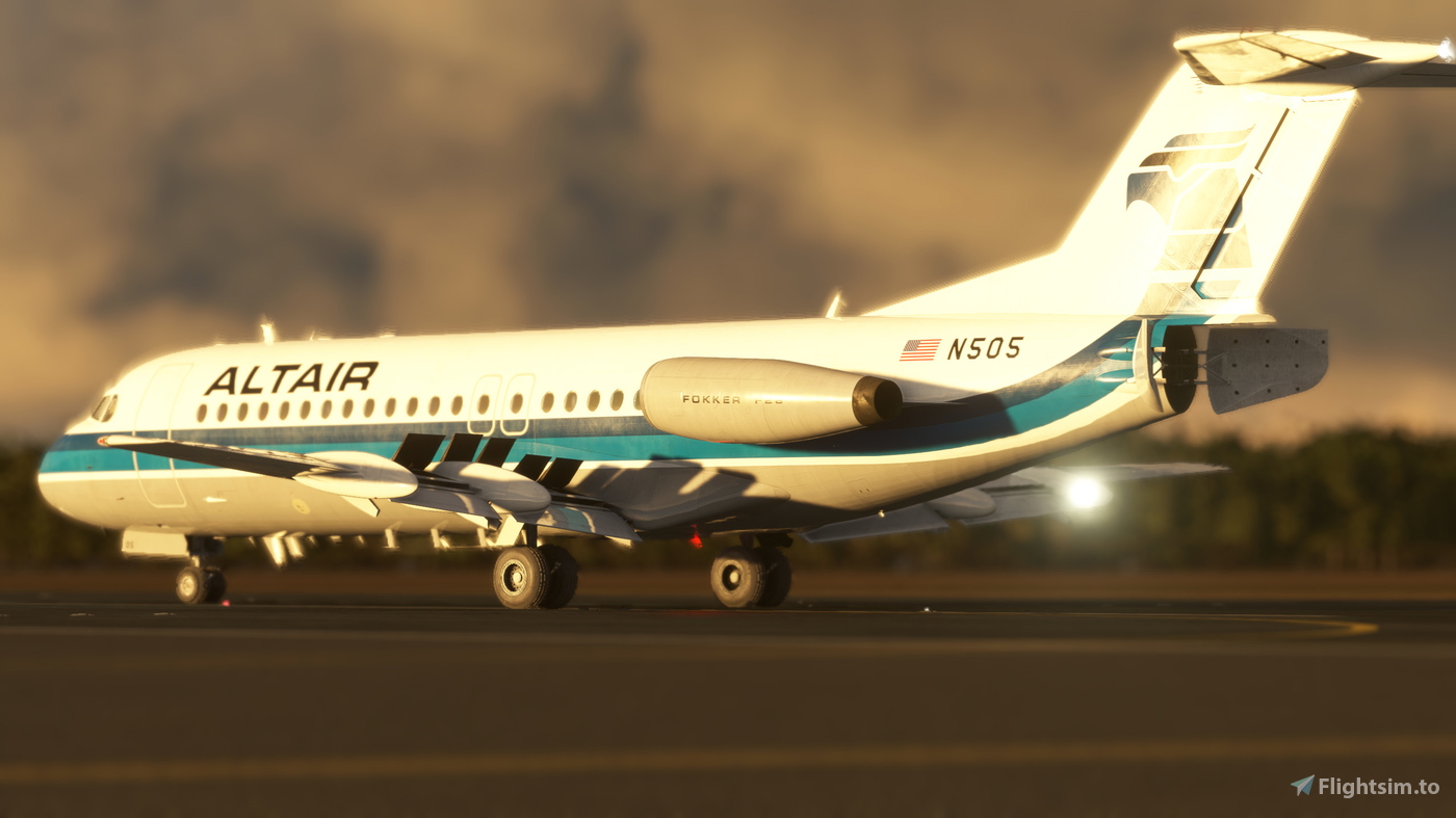 JustFlight Fokker F28 mk.4000 Altair Airlines N505 for Microsoft Flight Simulator | MSFS