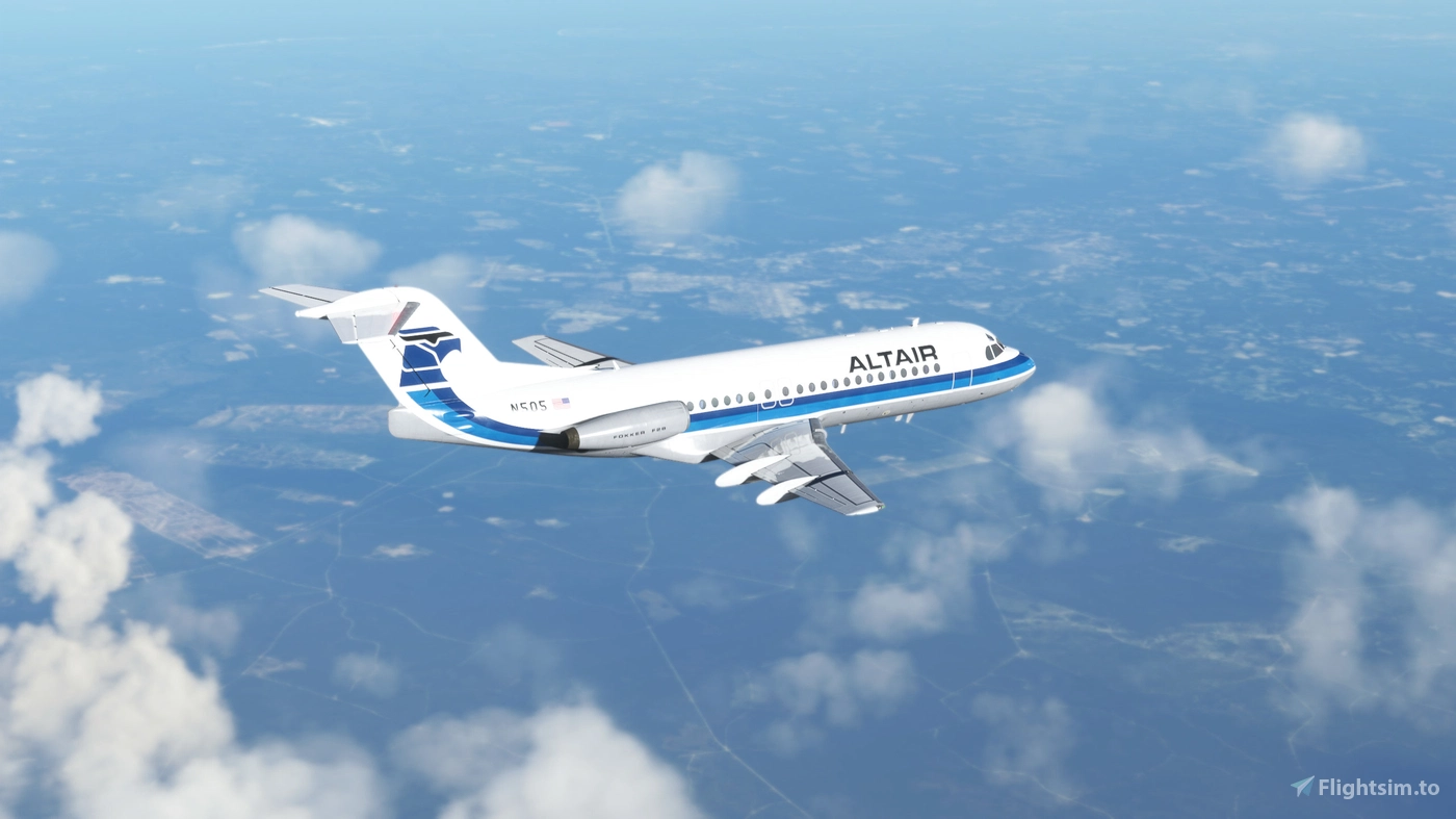 JustFlight Fokker F28 mk.4000 Altair Airlines N505 for Microsoft Flight Simulator | MSFS