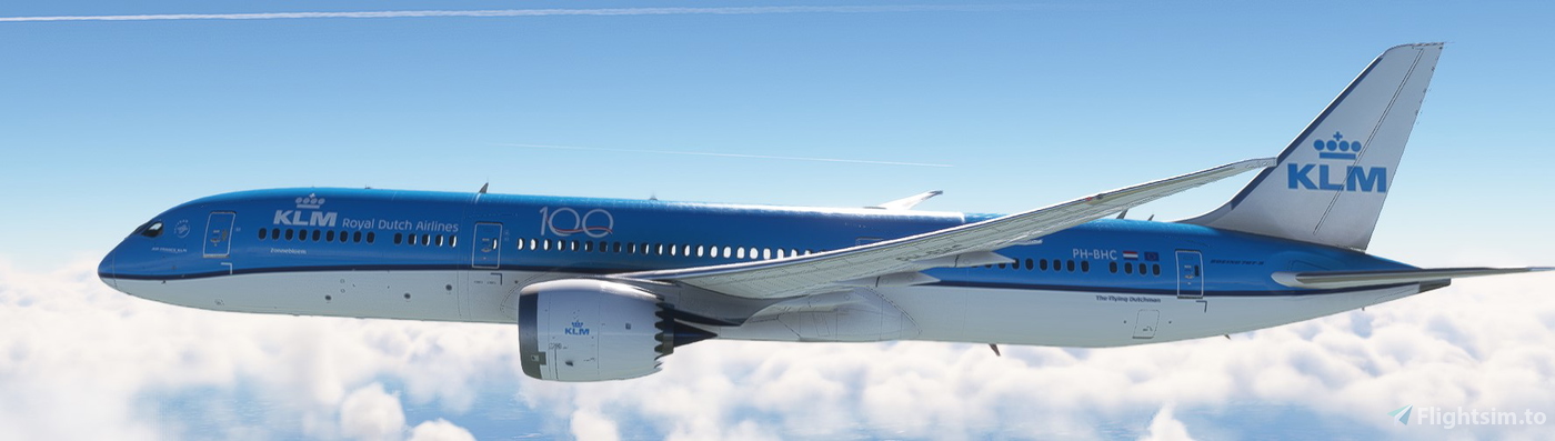 KLM PH-BHC "100 years" sticker for Microsoft Flight Simulator | MSFS