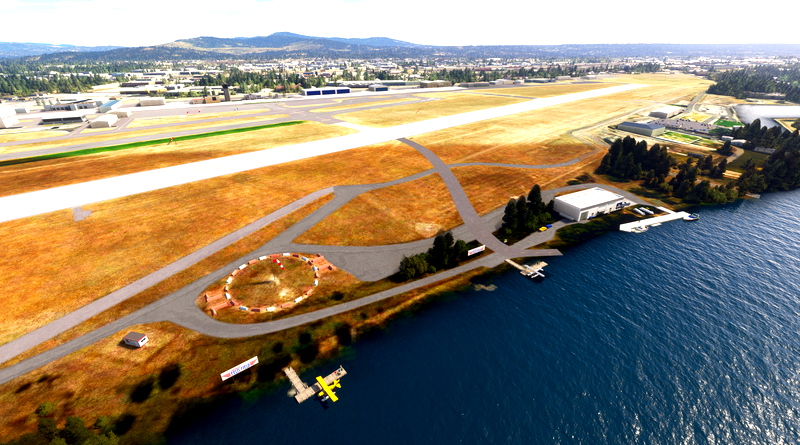 KSFF – Felts Field float plane docks, seaplane ramp, and water runway ...