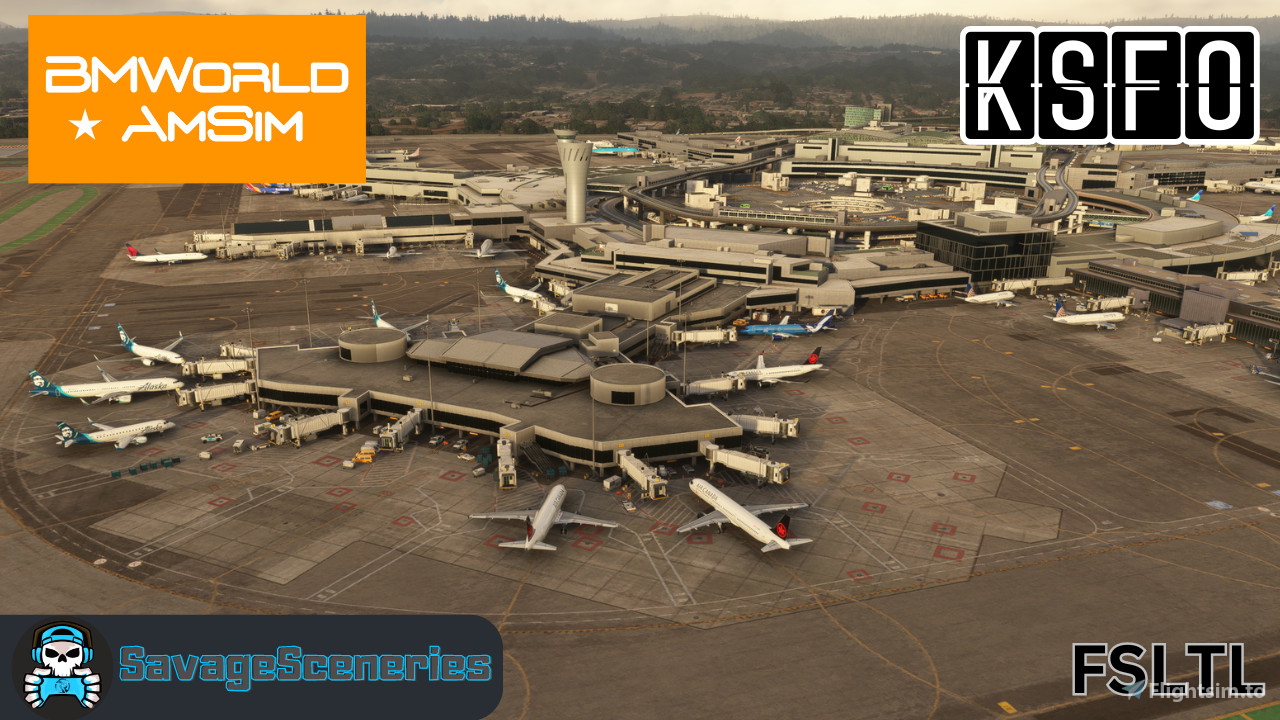 KSFO FSLTL Static Aircraft [BMWorld] for Microsoft Flight Simulator | MSFS