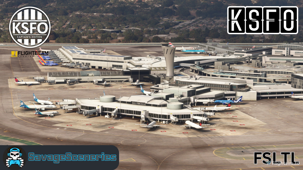 KSFO FSLTL Static Aircraft [FlightBeam] for Microsoft Flight Simulator ...