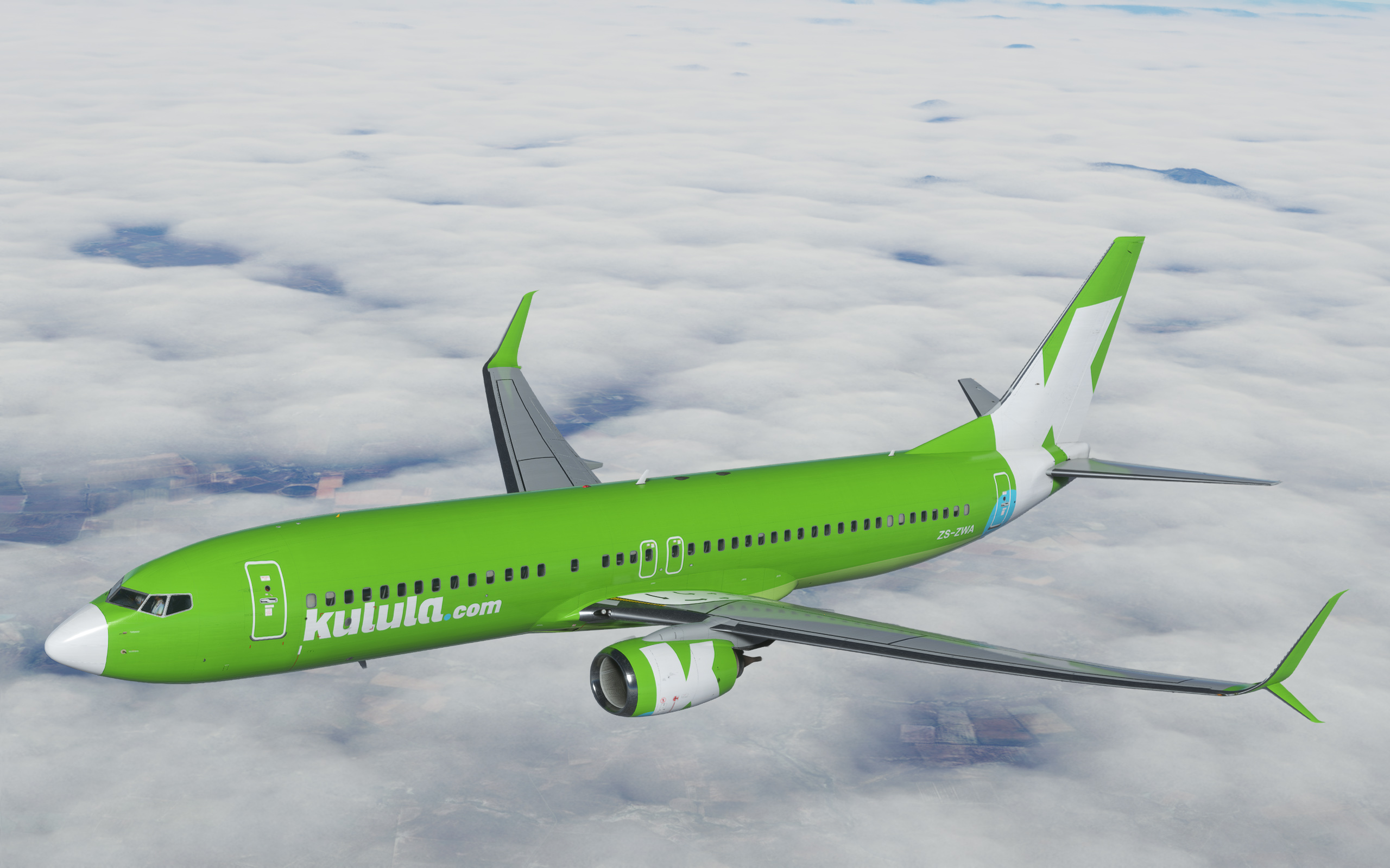Kulula.com Boeing 737-800 PMDG SSW ZS-ZWA kdot - MSFS Add-on - Flightsim.to