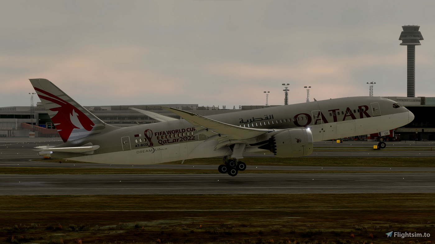 Kuro B787-8 v2 Qatar Airways A7-BCD (FIFA WORLD CUP DECAL) for ...