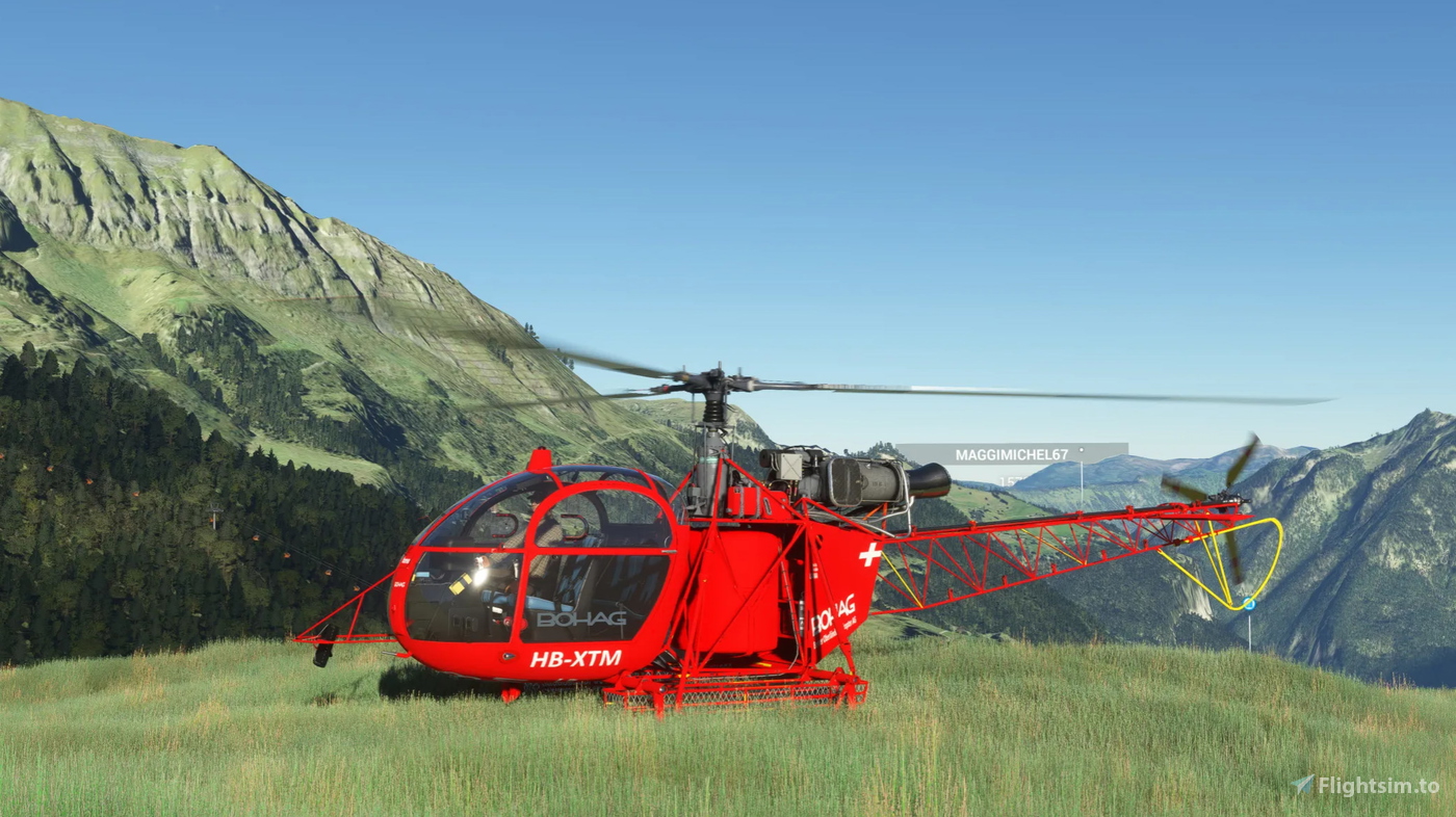 lama-sa 315 HB-XTM BOHAG helicopter for Microsoft Flight Simulator | MSFS