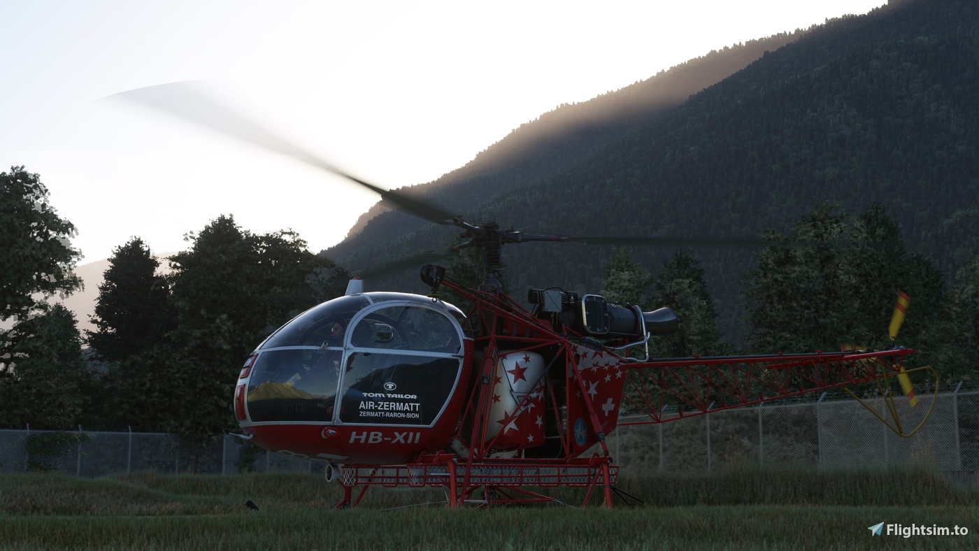 lama-sa315 HB-XII AIR ZERMATT for Microsoft Flight Simulator | MSFS
