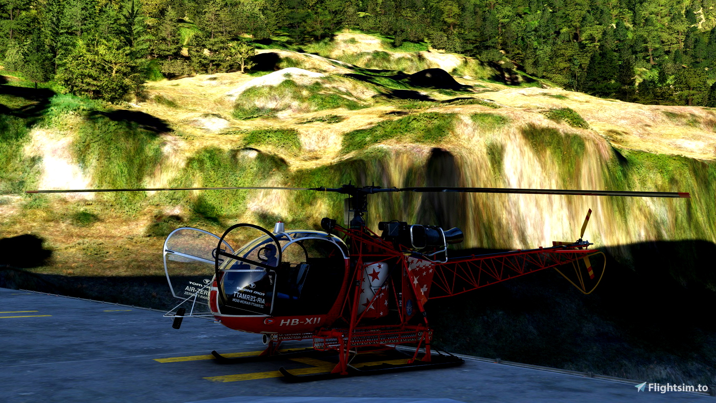 lama-sa315 HB-XII AIR ZERMATT for Microsoft Flight Simulator | MSFS