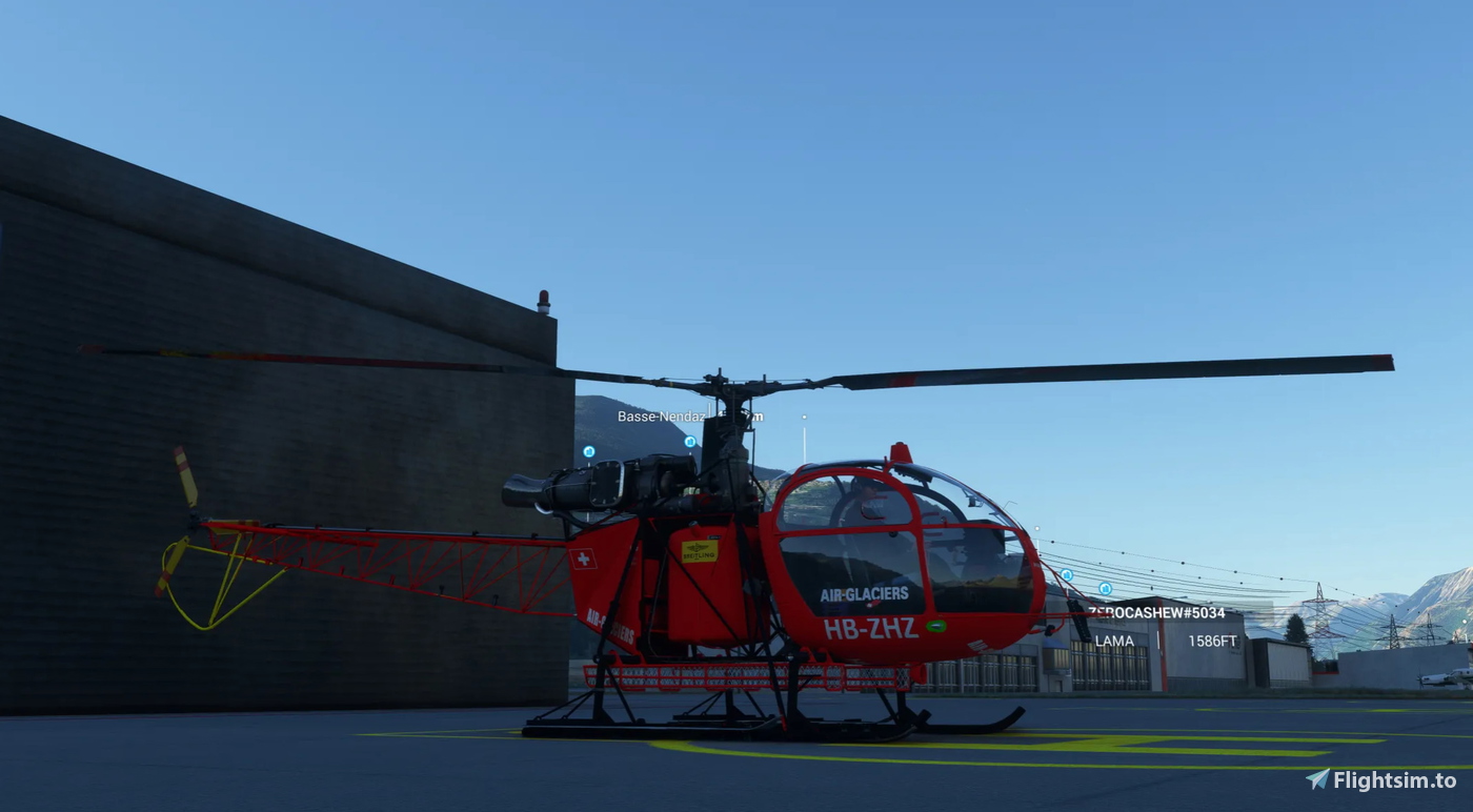 lama-sa315 HB-ZHZ air glaciers for Microsoft Flight Simulator | MSFS