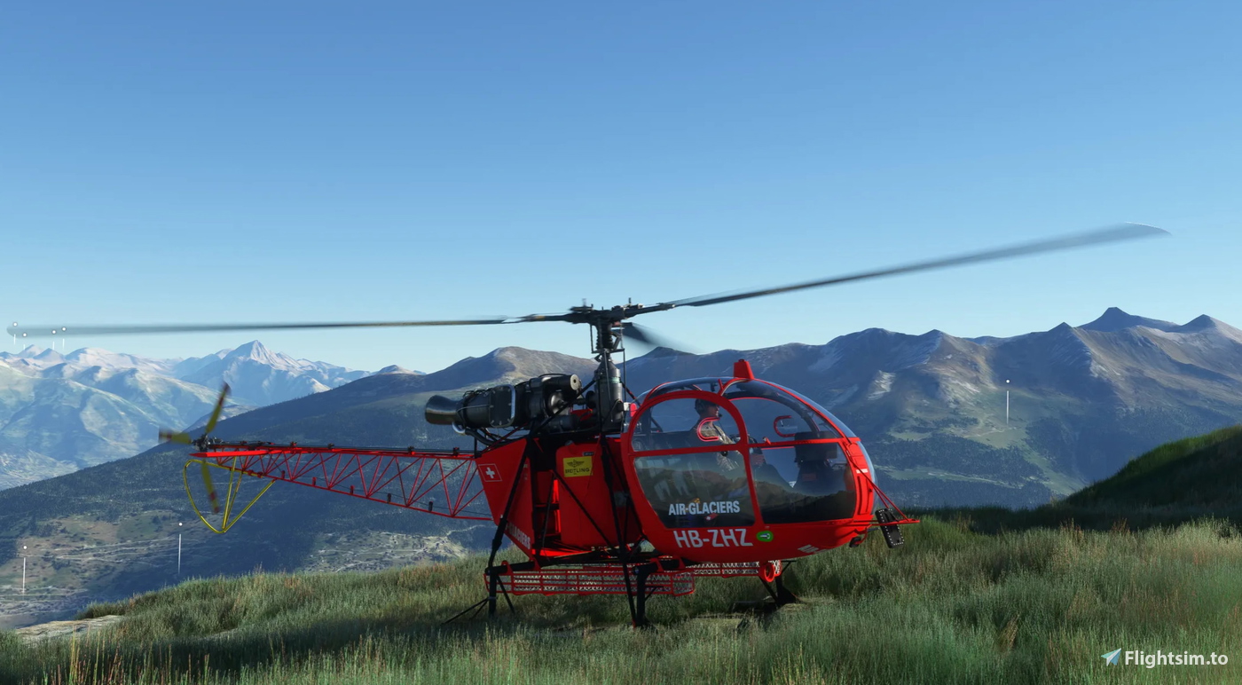 lama-sa315 HB-ZHZ air glaciers for Microsoft Flight Simulator | MSFS