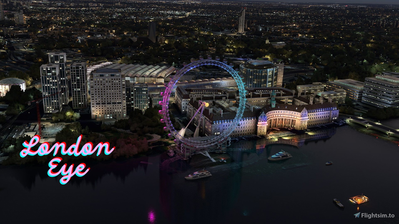 Landmarks London City Pack Upgrade London Eye for Microsoft Flight ...