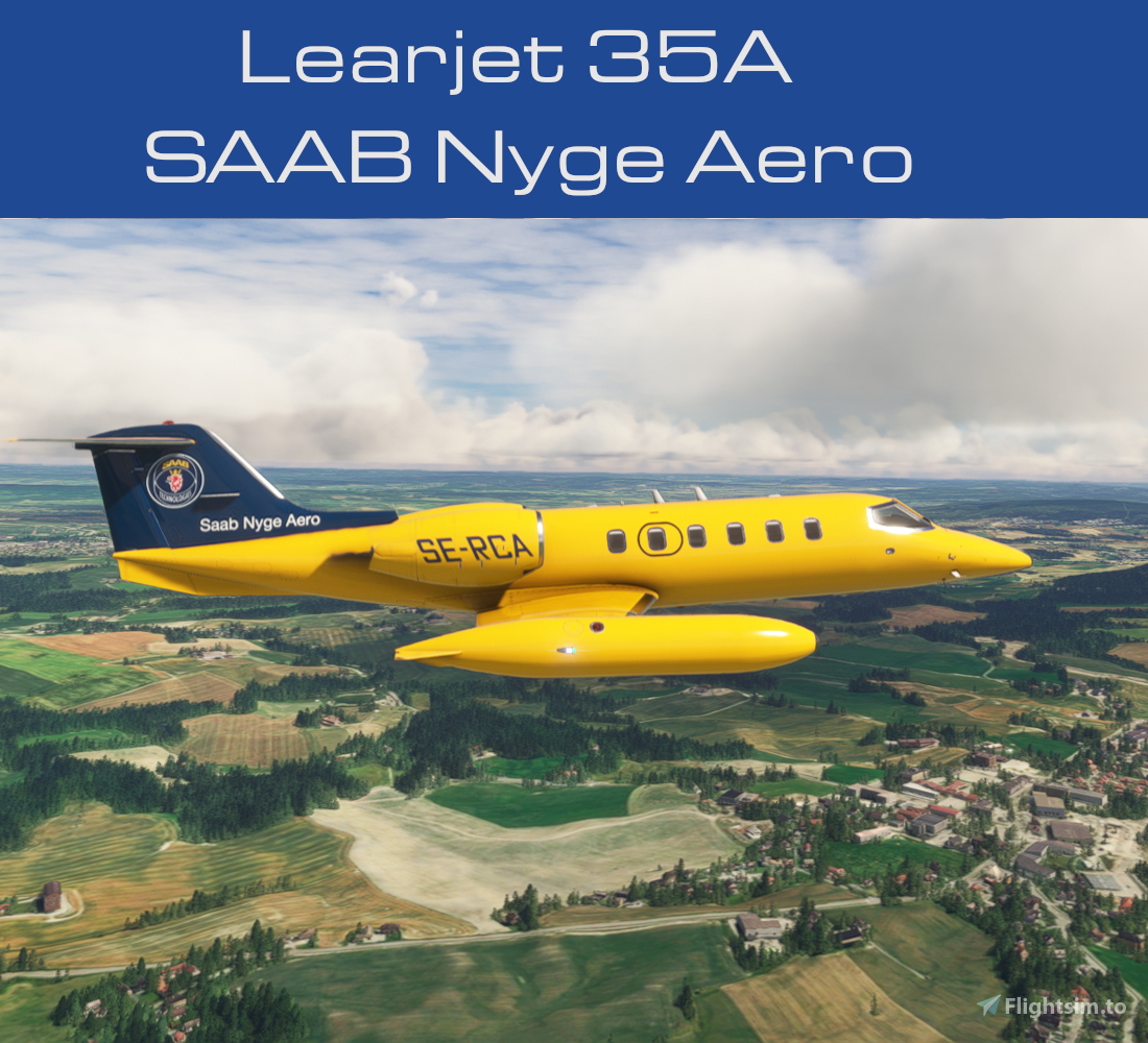 Learjet 35A SAAB Nyge Aero SE-RCA for Microsoft Flight Simulator | MSFS