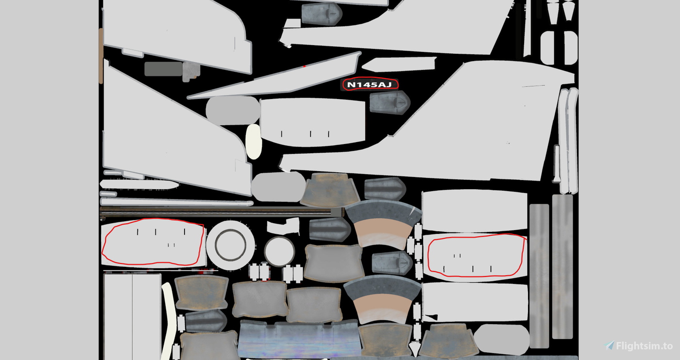 Learjet 35a white example livery for easy 2D repaint for Microsoft ...