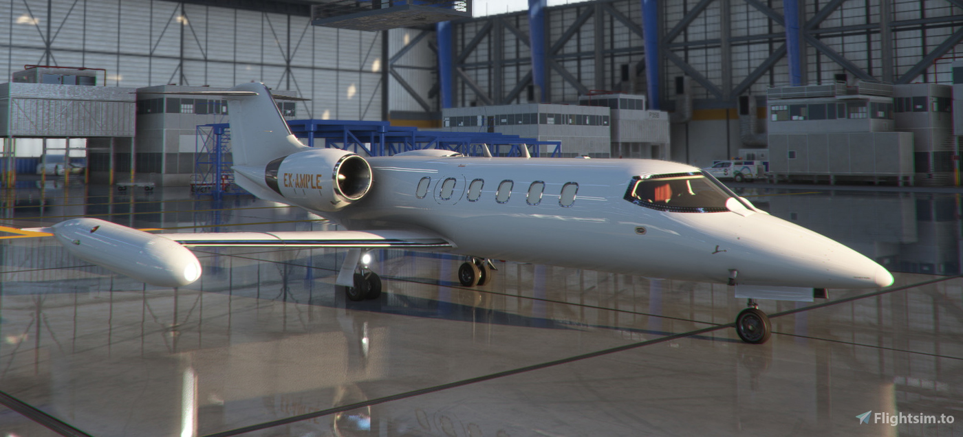 Learjet 35a white example livery for easy 2D repaint for Microsoft ...