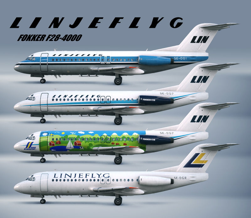 Fokker F28 Professional Liveries for Microsoft Flight Simulator | MSFS