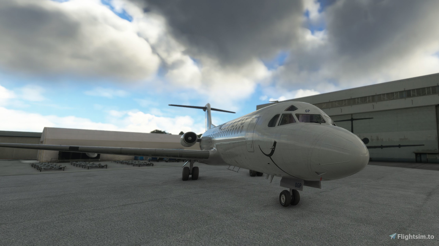 Linjeflyg "Smile" Fokker F28 Mk 4000 SE-DGP circa 1990 - with cabin for Microsoft Flight ...