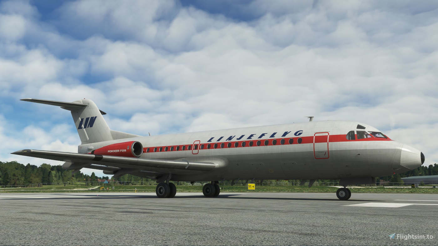 Linjeflyg Fokker F28 Mk 6000 PH-ZBL circa 1977 for Microsoft Flight Simulator | MSFS