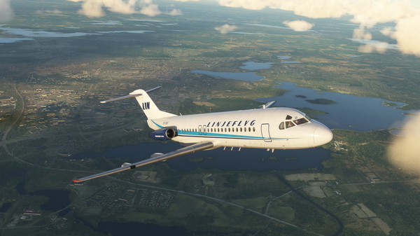 Linjeflyg Fokker F28 Mk 1000 SE-DGA circa 1983 - with cabin for Microsoft Flight Simulator | MSFS