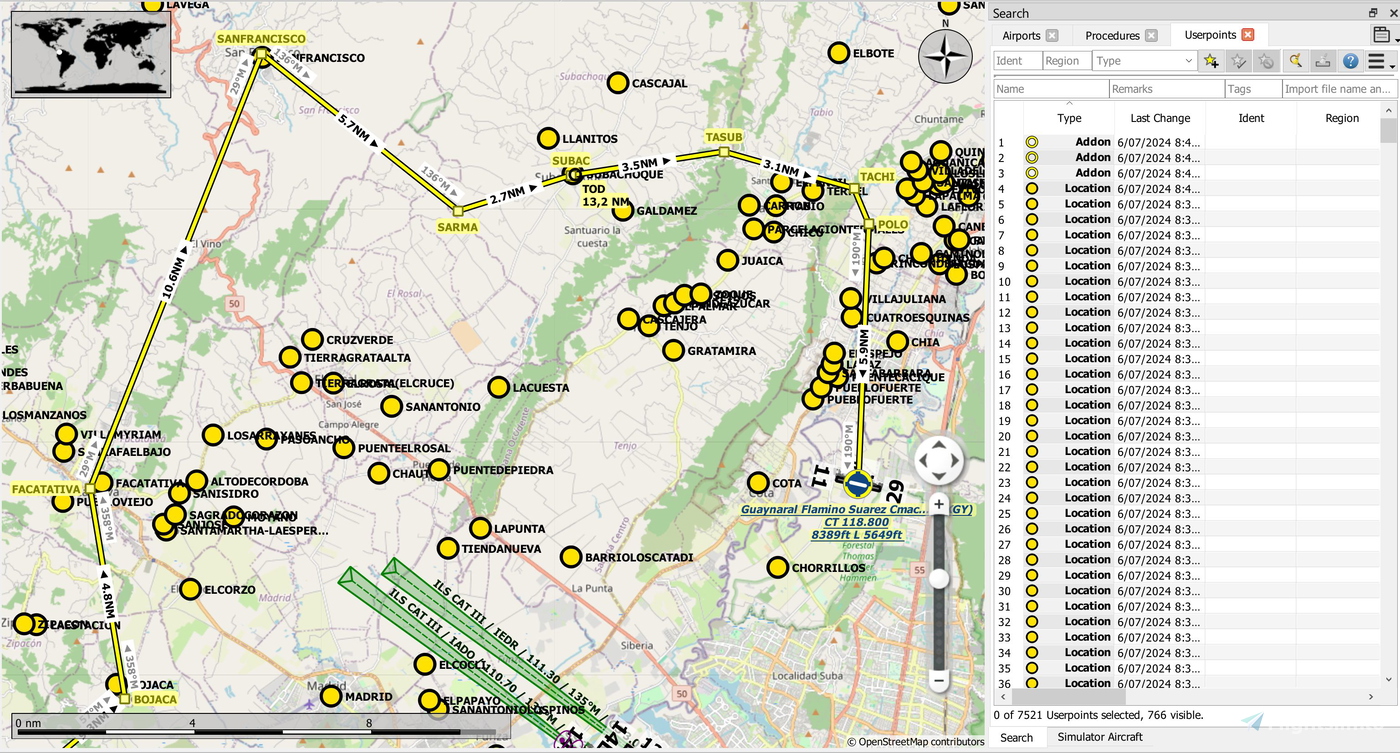 LittleNavMap UserPoints Colombia for Microsoft Flight Simulator | MSFS