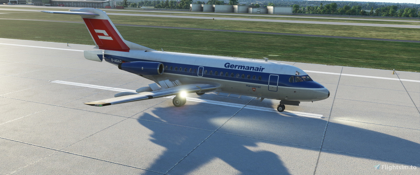 Livery Fokker F28 1000/3000 Germanair D-AGAD for Microsoft Flight Simulator | MSFS