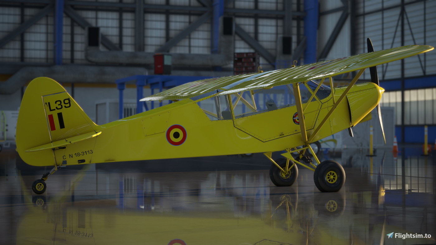 Livery for the Asobo Savage Cub Belgian Air Force 1952 Yellow paint for ...