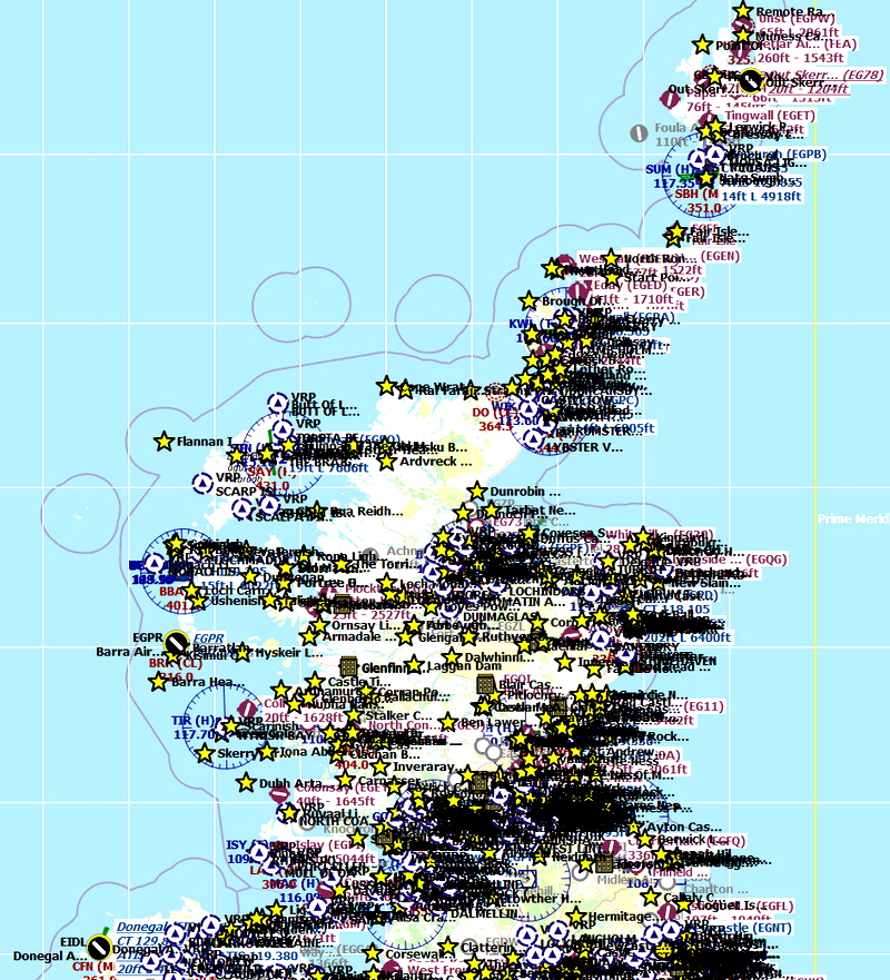 Locations of POI from ORBX EU Great Britain North and Central in ...
