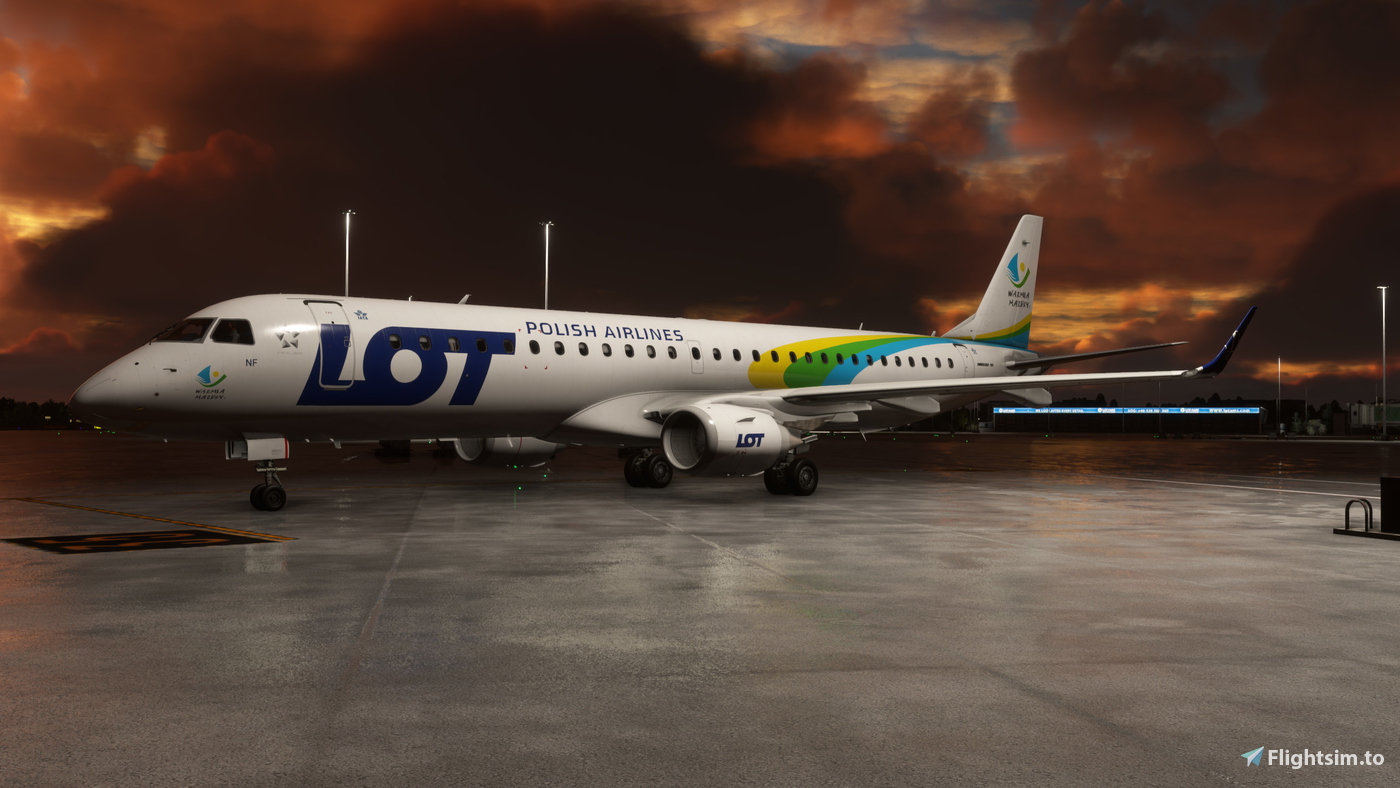 LOT Polish "Warmia Mazury" special livery (SP-LNF) FSS E195 voor ...