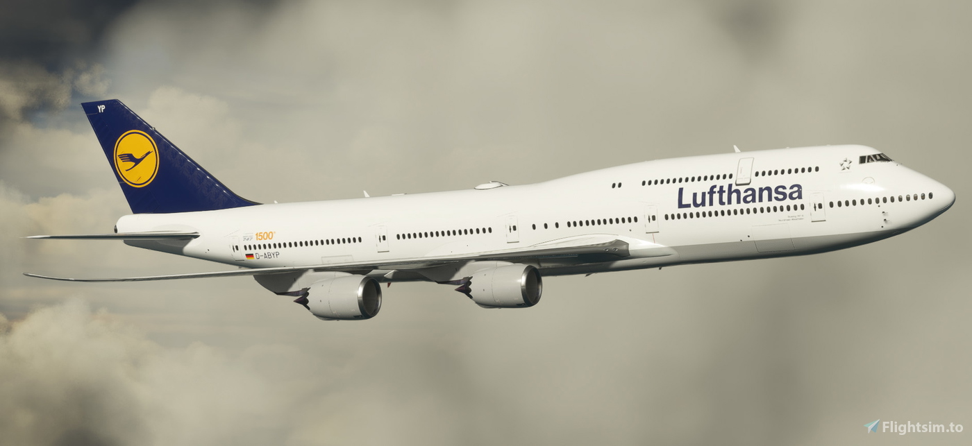 Lufthansa D-ABYP 'Nordrhein-Westfalen' (Old Livery - 1500th 747) | Asobo B747-8i [8K] for ...