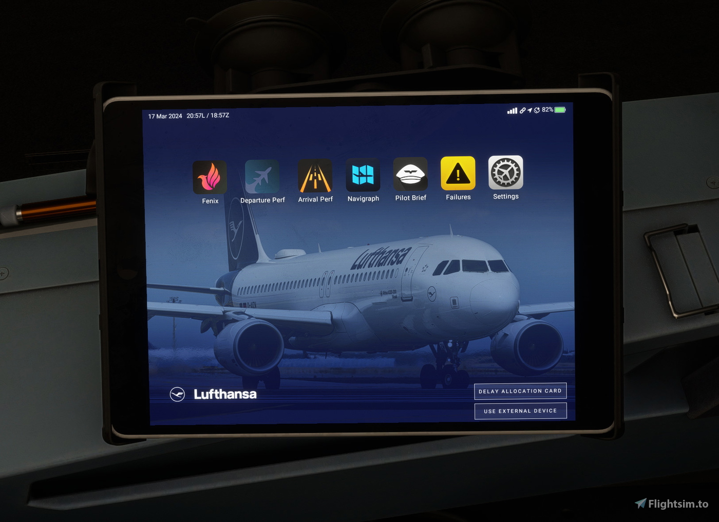 Lufthansa EFB Background - Fenix A320 V2B2 for Microsoft Flight Simulator | MSFS