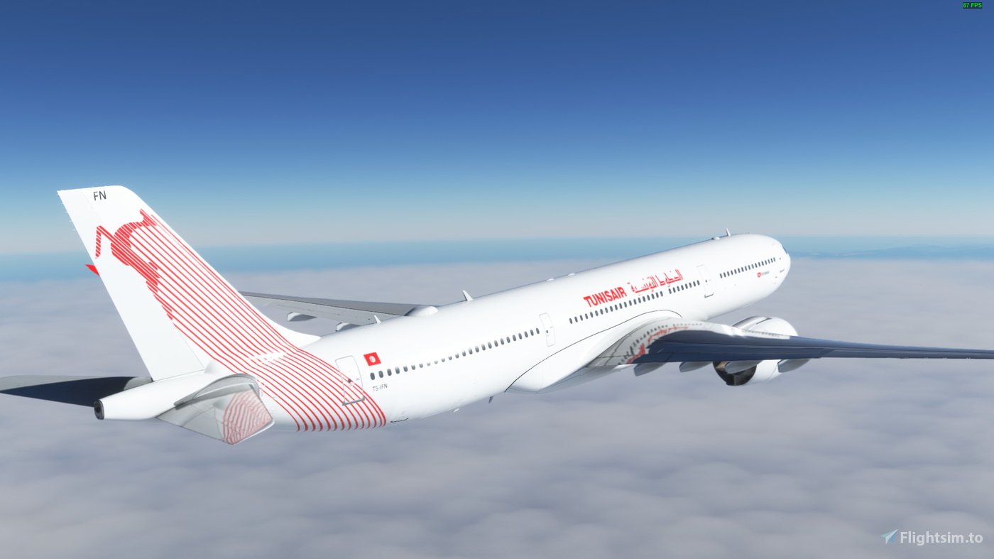 LVFR Tunisair FlyTunisia livery for Microsoft Flight Simulator | MSFS