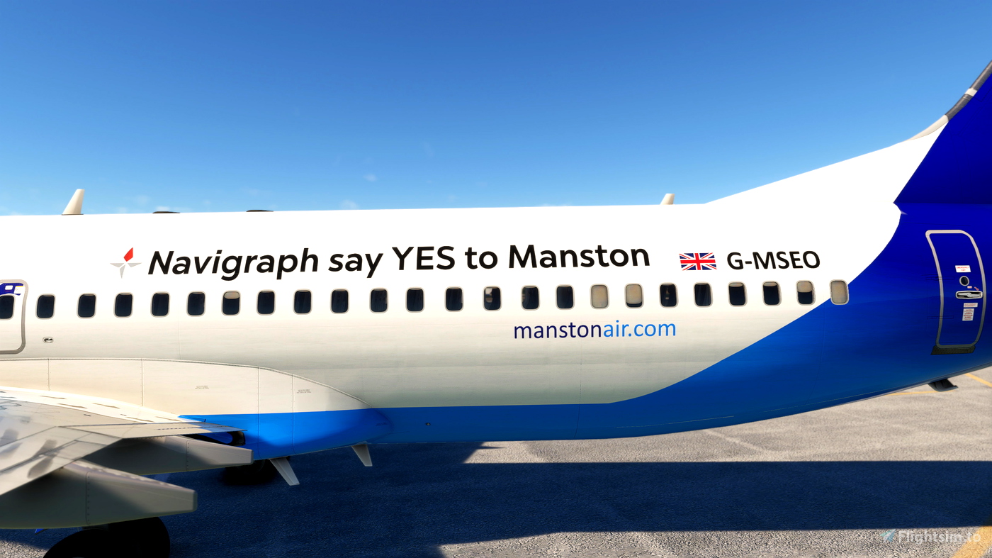Manston Air Boeing 737-800 G-MSEO "Navigraph say YES to Manston" titles ...