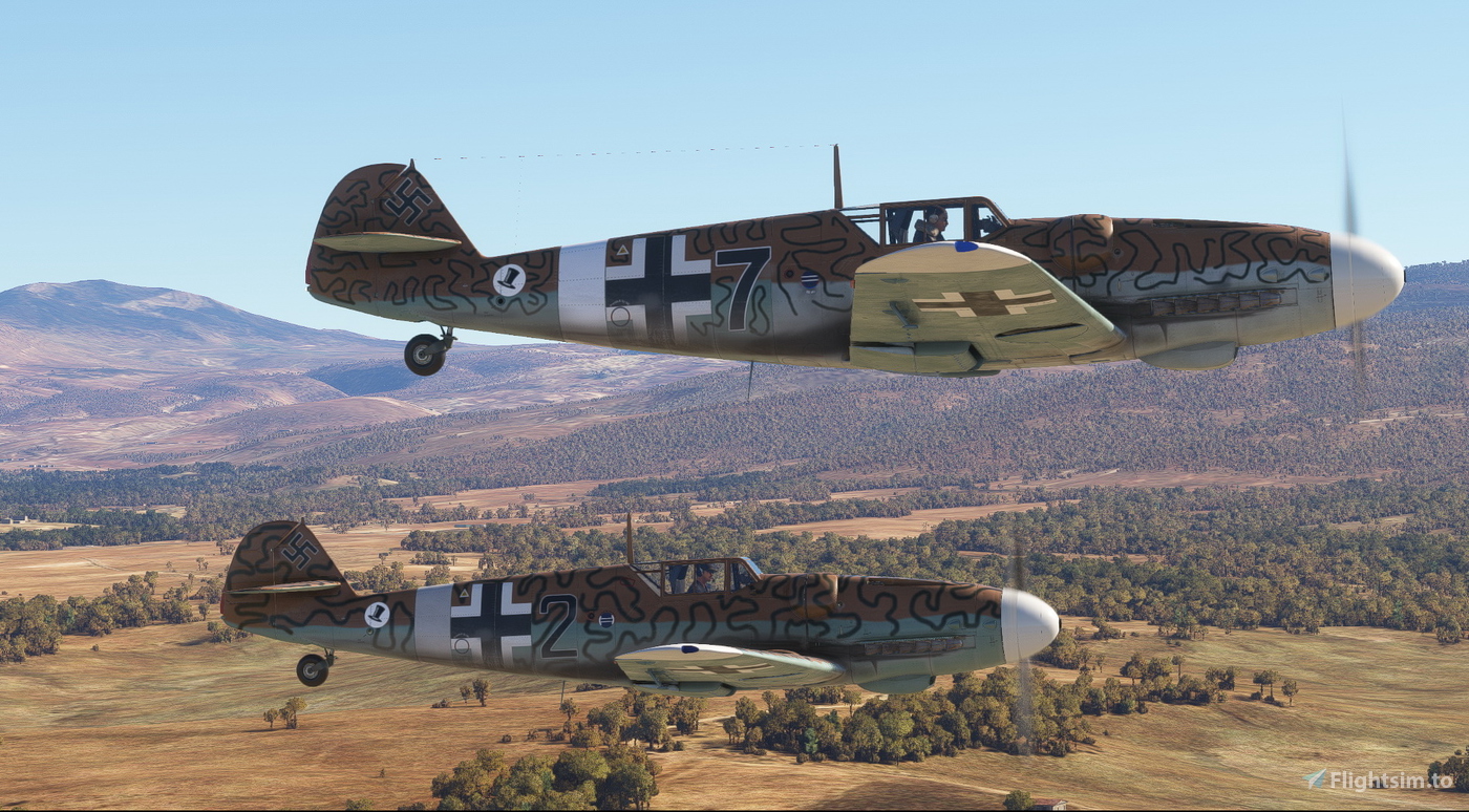 Messerschmitt Bf-109G-2 JG77 Black 7 for Microsoft Flight Simulator | MSFS