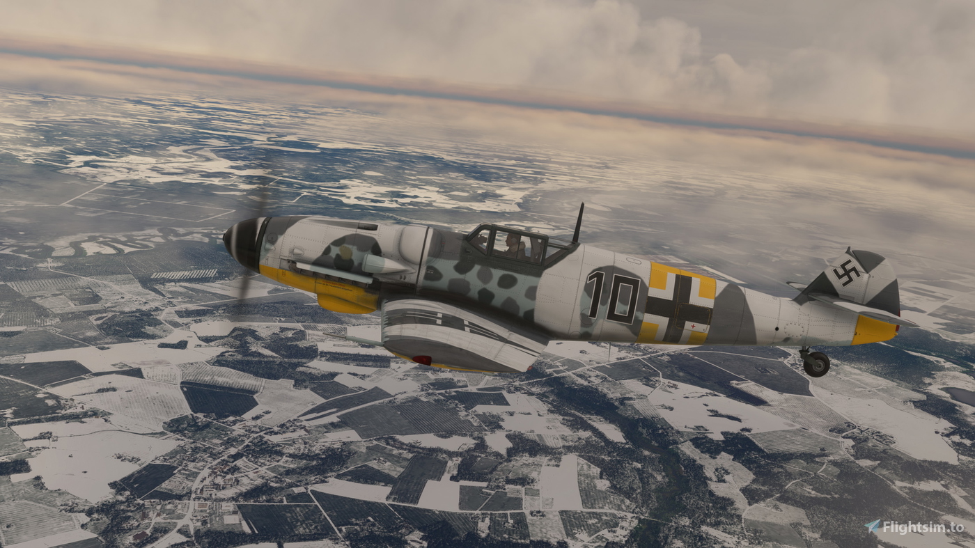 Messerschmitt Bf 109G-6 "Schwarze 10" IV./JG54 のために Microsoft Flight ...