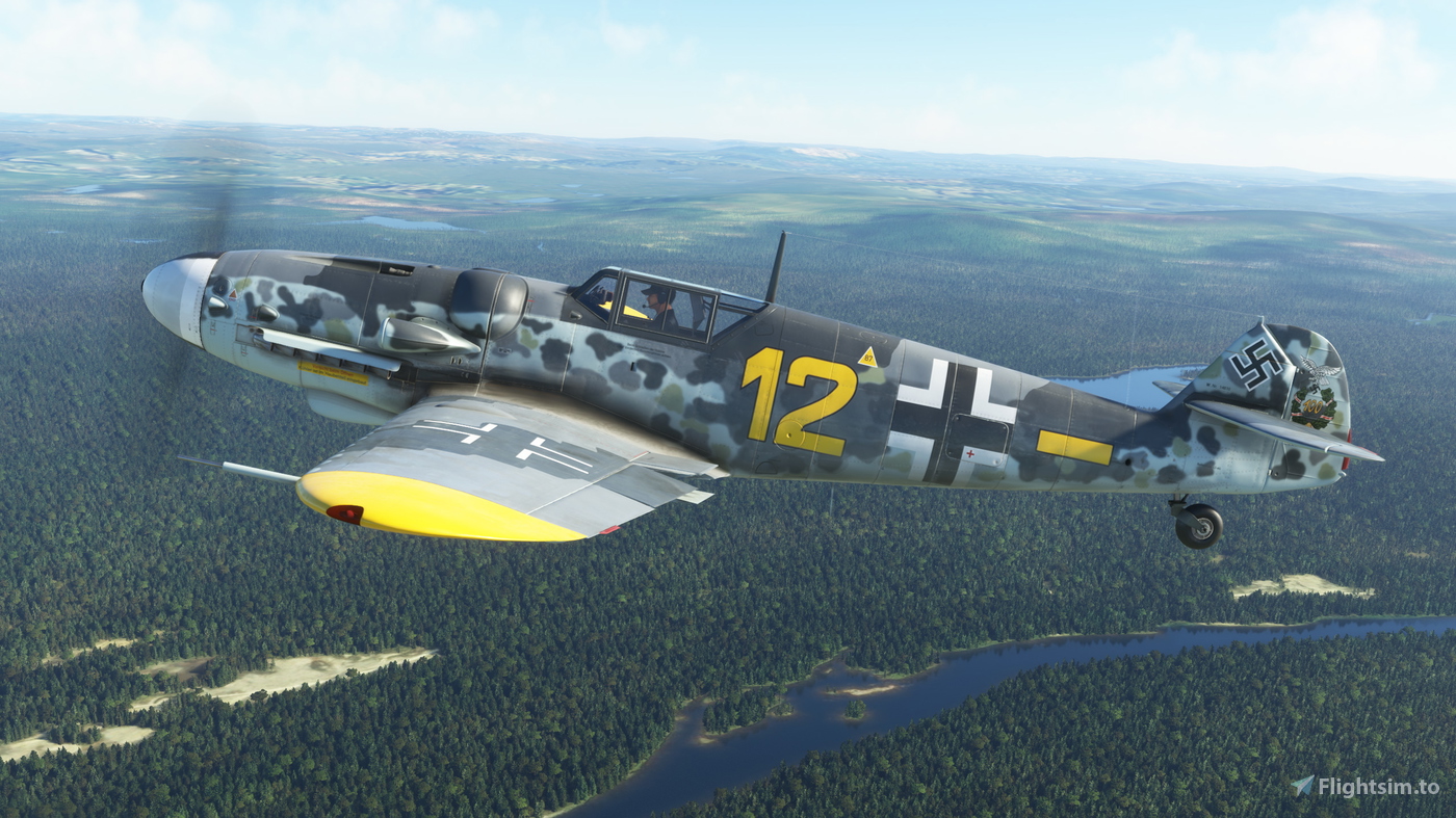 Messerschmitt Bf 109G-6 "Gelbe 12" W.Nr. 14810 Stab III./ JG 5 for Microsoft Flight Simulator | MSFS