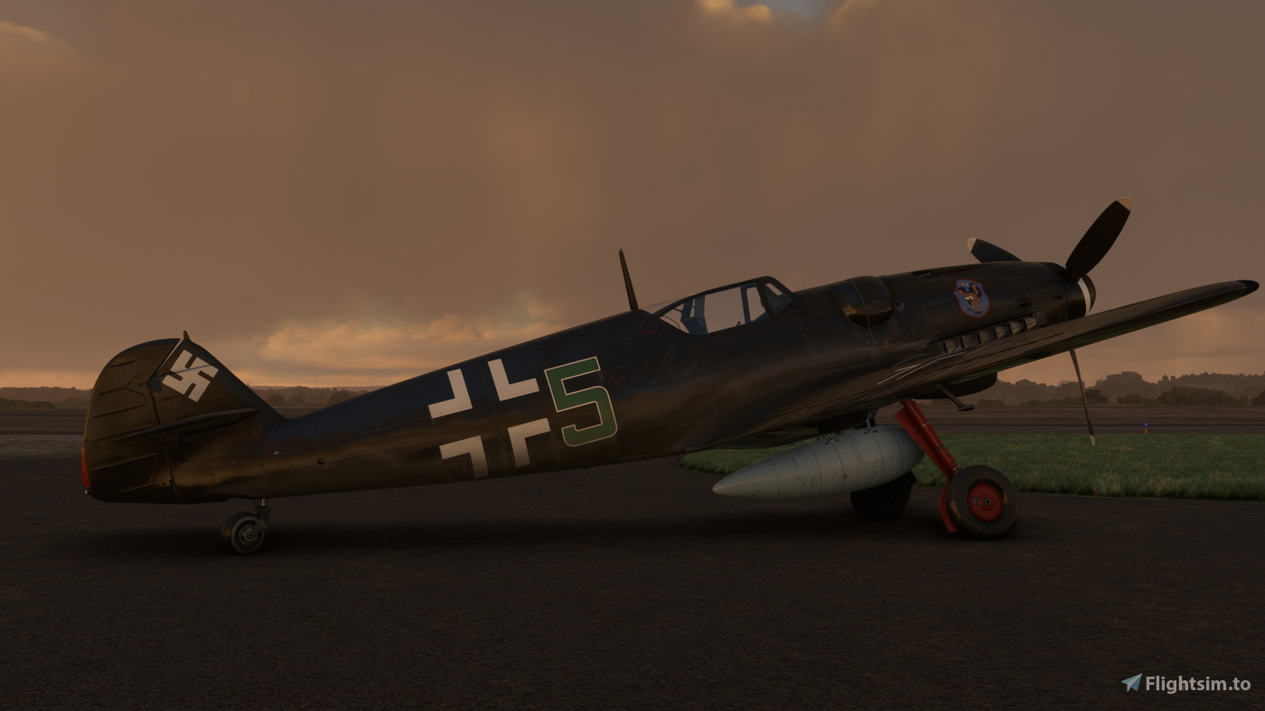 Messerschmitt Bf 109G-6/AS "Grüne 5" 2./Erg.JG 2 for Microsoft Flight Simulator | MSFS
