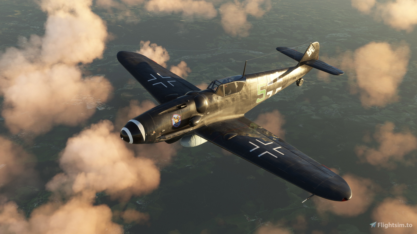 Messerschmitt Bf 109G-6/AS "Grüne 5" 2./Erg.JG 2 for Microsoft Flight Simulator | MSFS